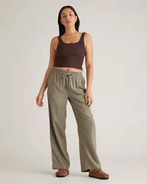 Quince Vintage Wash Tencel Wide Leg Pants