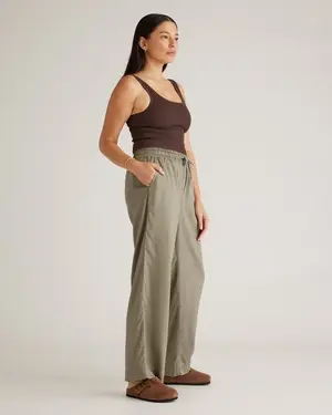 Quince Vintage Wash Tencel Wide Leg Pants