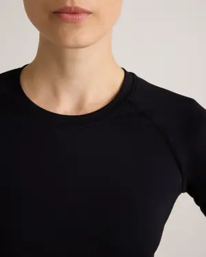 Quince Seamless Waist-length Long Sleeve Top