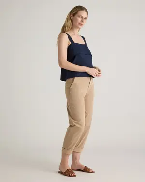 Quince 100% European Linen Square Neck Tank Top