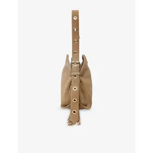 Maje Miss M Suede Shoulder Bag - Camel