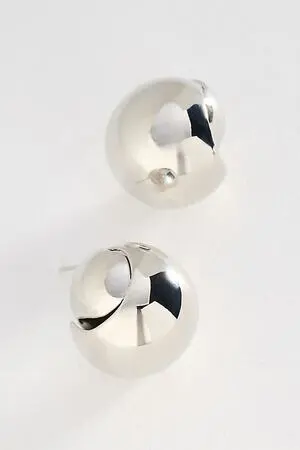 Anthropologie Sculptural Dome Stud Earrings - Silver