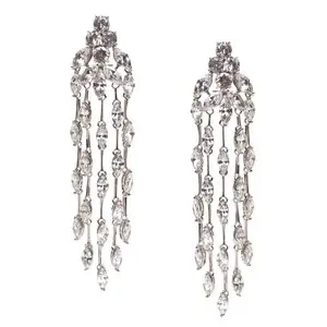 FANTASIA BY DESERIO Marquise And Round Brilliant Drop Earrings