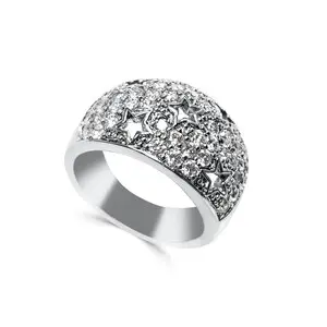FANTASIA BY DESERIO Pave Ring With Star Cutouts