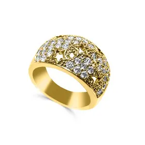 FANTASIA BY DESERIO Pave Ring With Star Cutouts