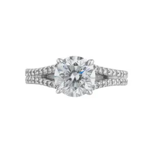 FANTASIA BY DESERIO Round Split Shank Ring - White Gold