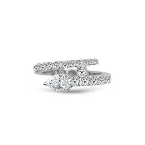 FANTASIA BY DESERIO Swirl Pear Shape Ring - White Gold