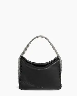 AIMEE Chain-mail Top Handle Bag - Black