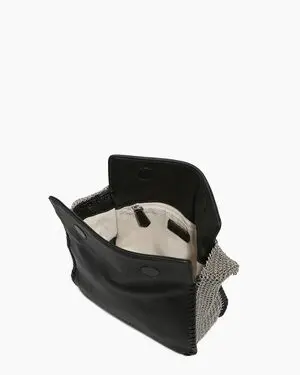 AIMEE Chain-mail Top Handle Bag - Black