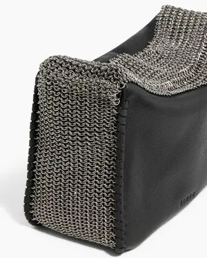 AIMEE Chain-mail Top Handle Bag - Black