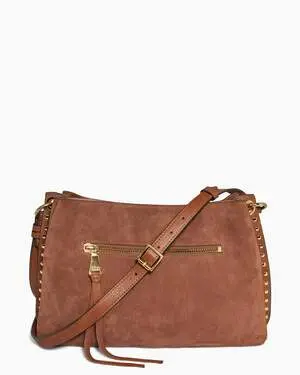 AIMEE Roma Double Entry Shoulder Bag - Nutshell Suede
