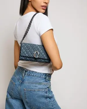AIMEE Unity Wallet Crossbody - Monogram Denim