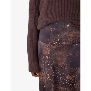 Whistles Animal Print Woven Midi Skirt
