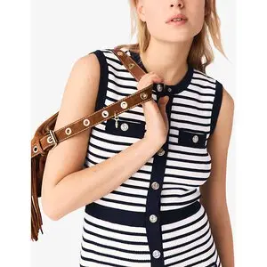 Maje Breton Stripe Sleeveless Maxi Dress