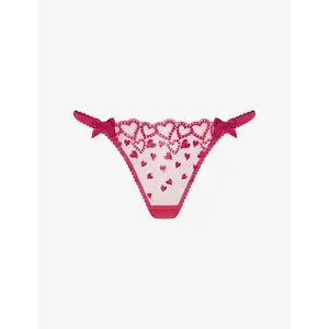 Agent Provocateur Rozann G-string Tulle Thong - Fuchsia