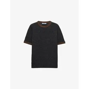 Prada Contrast-trim Cashmere Jumper - Grey