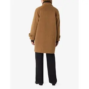Whistles Short Button-embellished Wool Coat