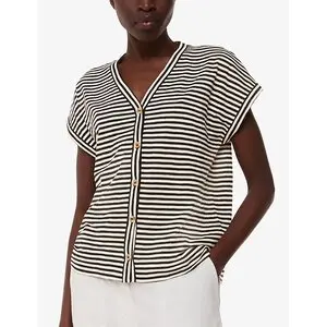 Whistles Jilly Relaxed-fit Striped Cotton Top