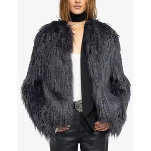 Zadig&Voltaire Freddie Single-breasted Faux-fur Coat - Anthracite
