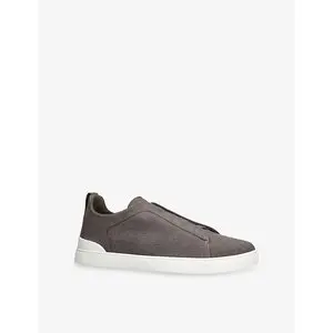Zegna Triple Stitch Woven Low-top Trainers - Grey/dark