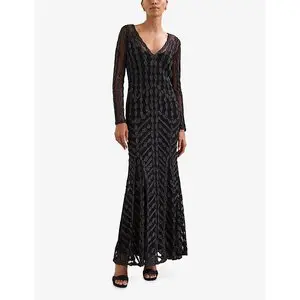 PHASE EIGHT Tapework Mesh Maxi Dress