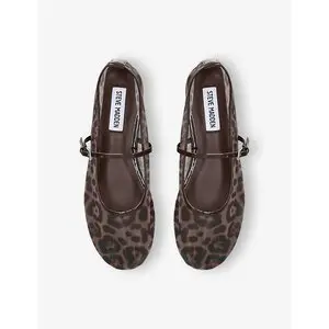 Steve Madden Leopard-print Mesh Mary Jane Flats