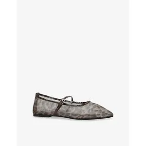Steve Madden Leopard-print Mesh Mary Jane Flats