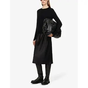 JOSEPH Isaak Silk-satin Midi Skirt