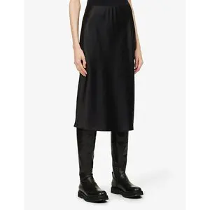 JOSEPH Isaak Silk-satin Midi Skirt