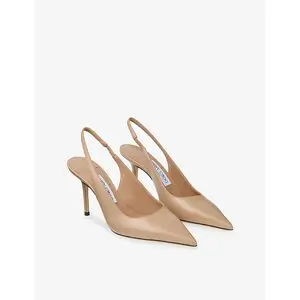JIMMY CHOO Love Slingback 85 Leather Heels - Chai