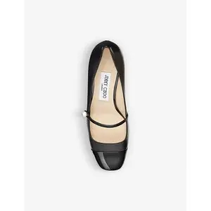 JIMMY CHOO Elisa Block-heel Leather Courts