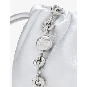 Loewe Flamenco Metallic Mini Clutch - Silver