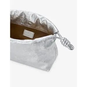 Loewe Flamenco Metallic Mini Clutch - Silver