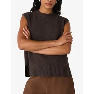 Whistles Sleeveless Wool Tank - Brown