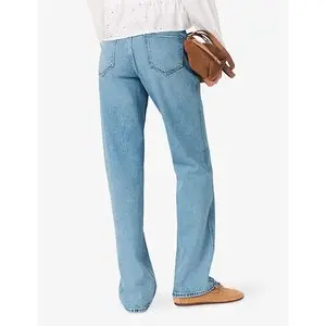 Maje Straight-leg Denim Jeans With Chain Embellishments