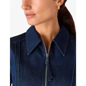 Whistles Pin-tuck Belted Denim Jumpsuit