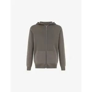 Boggi Milano Hooded Full-zip Cotton-blend Jumper