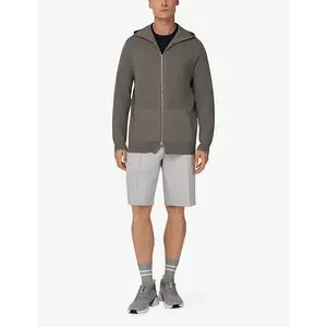 Boggi Milano Hooded Full-zip Cotton-blend Jumper