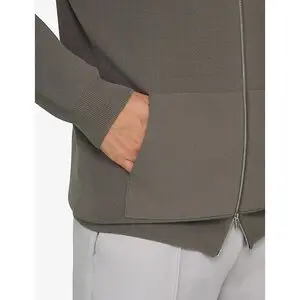 Boggi Milano Hooded Full-zip Cotton-blend Jumper