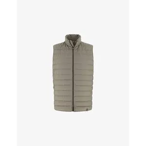 Boggi Milano Quilted Goose-down Shell Gilet - Mud