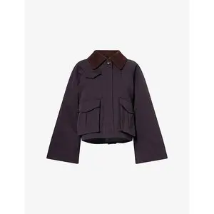 SKALL STUDIO Cropped Jacket With Corduroy Collar