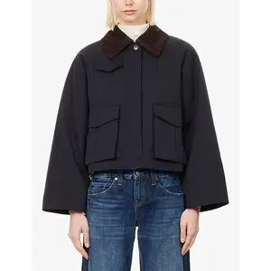 SKALL STUDIO Cropped Jacket With Corduroy Collar