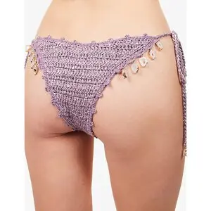 JADED LONDON Crochet Bikini Bottoms With Crystal Embellishments