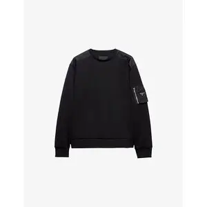 Prada Re-nylon Patch Crewneck Cotton-jersey Sweatshirt