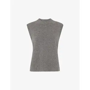 Whistles Sleeveless Relaxed-fit Wool Top - Grey