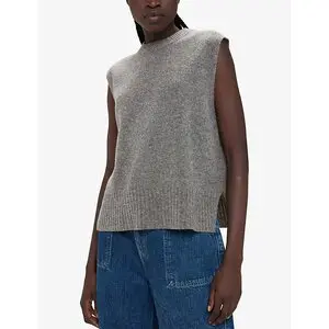 Whistles Sleeveless Relaxed-fit Wool Top - Grey