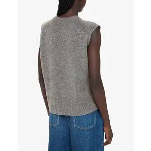 Whistles Sleeveless Relaxed-fit Wool Top - Grey