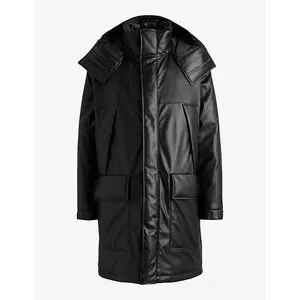 Hugo Embossed Logo Faux Leather-down Jacket