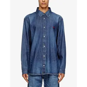 DIESEL® D-simply Logo-embroidered Denim Shirt