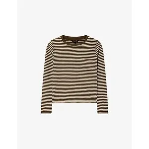 Whistles Stripe-print Cotton-jersey Top